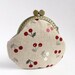Coin Purse With Cherries Linen Change Pouch Red Cherry - Etsy