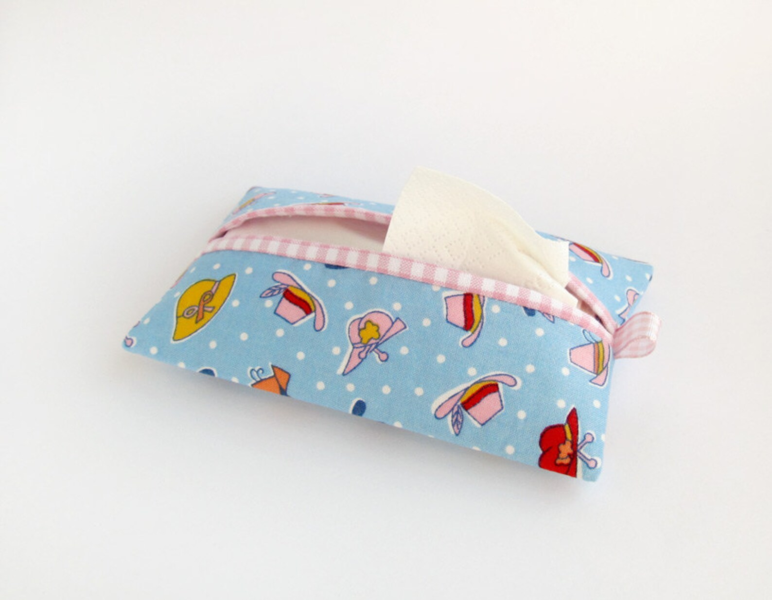 Blue Travel Tissue Case Pocket Tissue Holder With Hats - Etsy