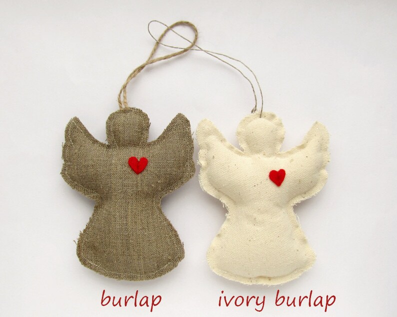 Burlap Christmas Angels Set of 3 Valentines Day Gift - Etsy