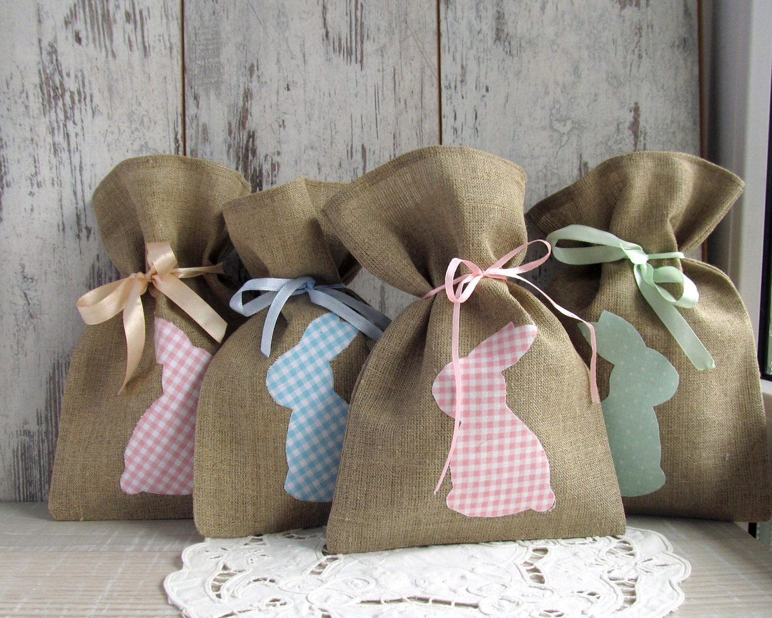 Easter Bunny Bag, Easter Rabbit Basket, Candy Gift Bag, Personalized ...