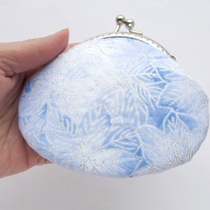 Blue Purse Floral Coin Purse Silver Glitter Change Pouch - Etsy