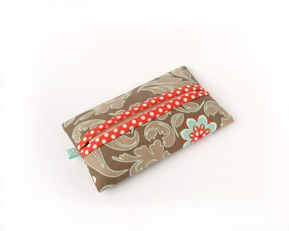 Floral Brown Tissue Case Red Polka Dots Pocket Tissue Holder - Etsy