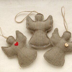 Burlap Christmas Angels Set of 3 Valentines Day Gift - Etsy