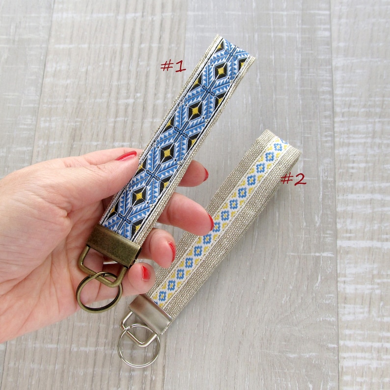Ethnic Keychain, Ukrainian Key Fob, Fabric Key Chain, Wristlet Strap ...
