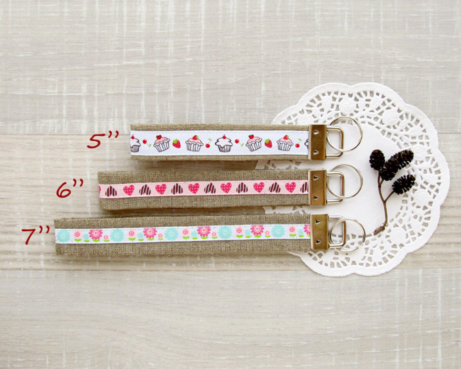 Fabric Keychain Burlap Key Fob Fabric Key Chain Burlap and - Etsy