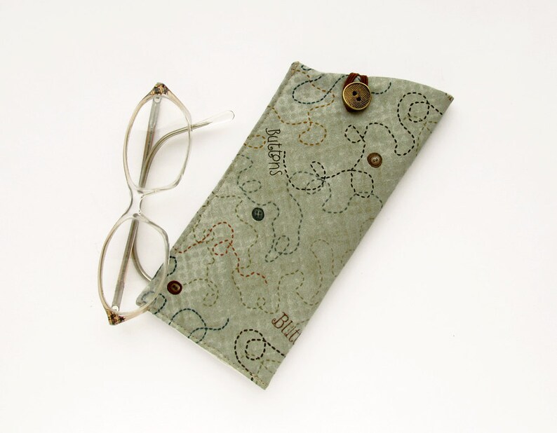 Buttons Eyeglass Green Case - Etsy