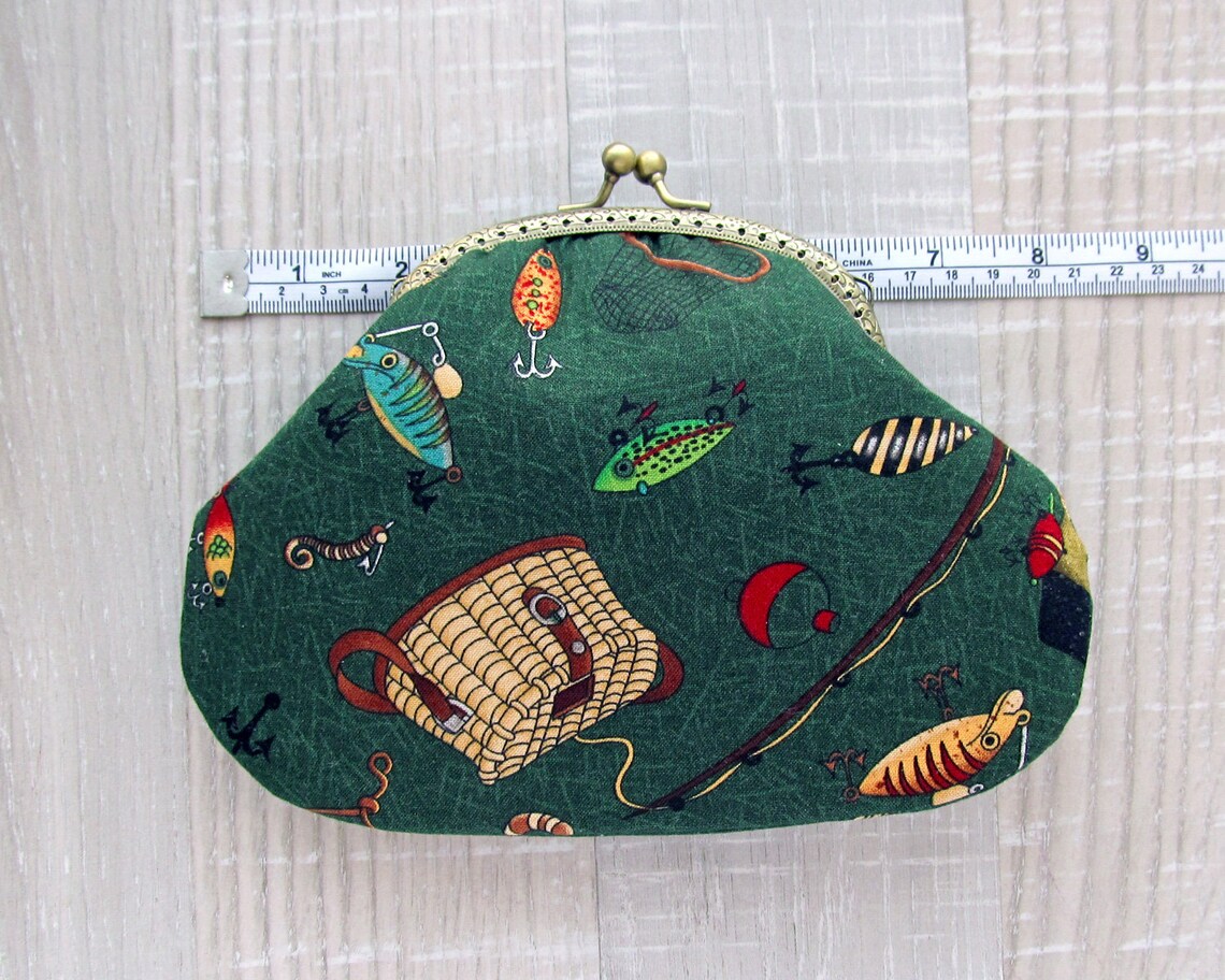 Fishing Lures Purse Green Handbag Fishing Change Pouch | Etsy