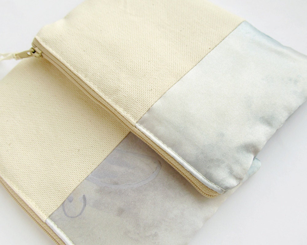 Set of 2 Zipper Pouches Change Pouches Beige and Grey - Etsy