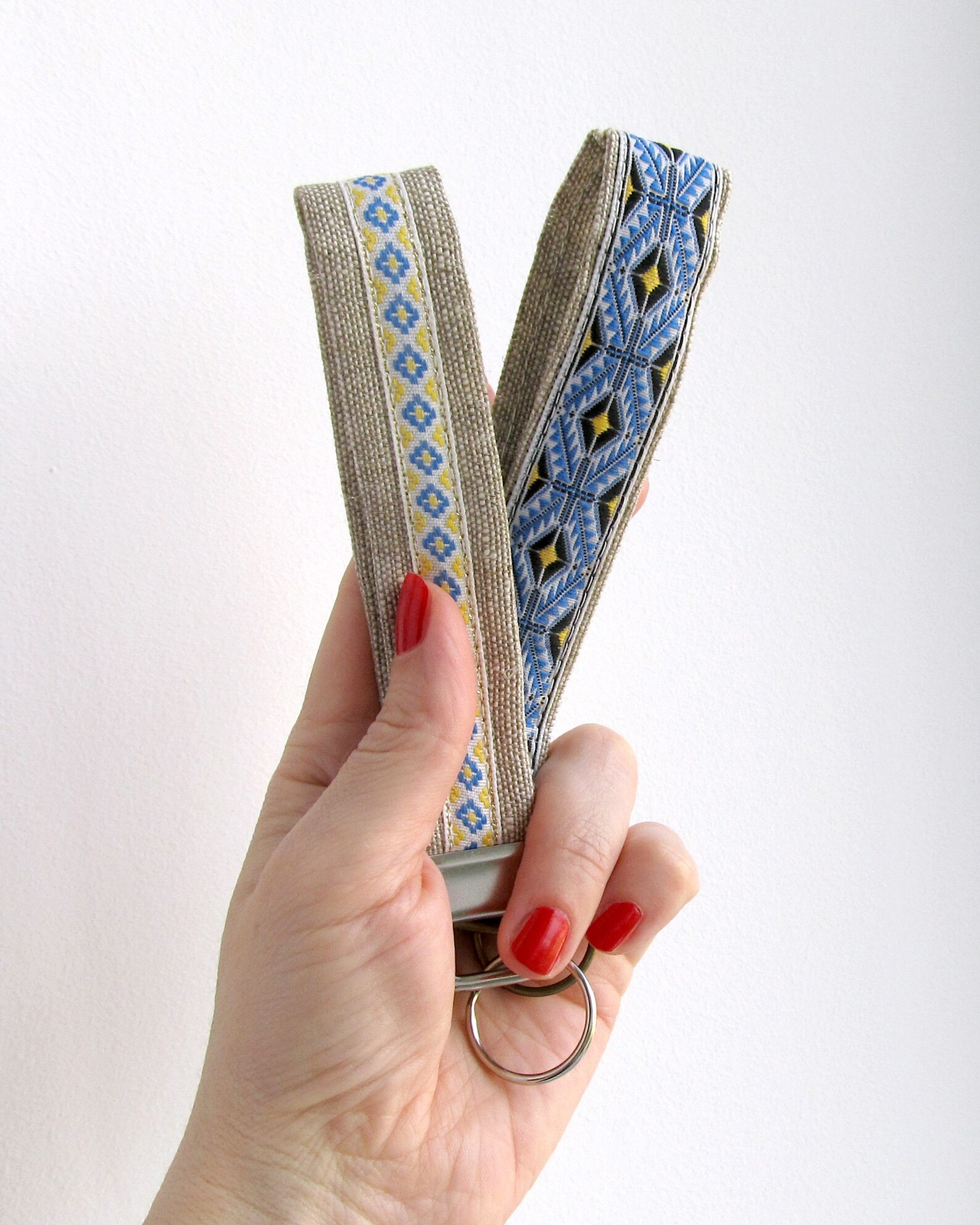 Ethnic Keychain, Ukrainian Key Fob, Fabric Key Chain, Wristlet Strap ...