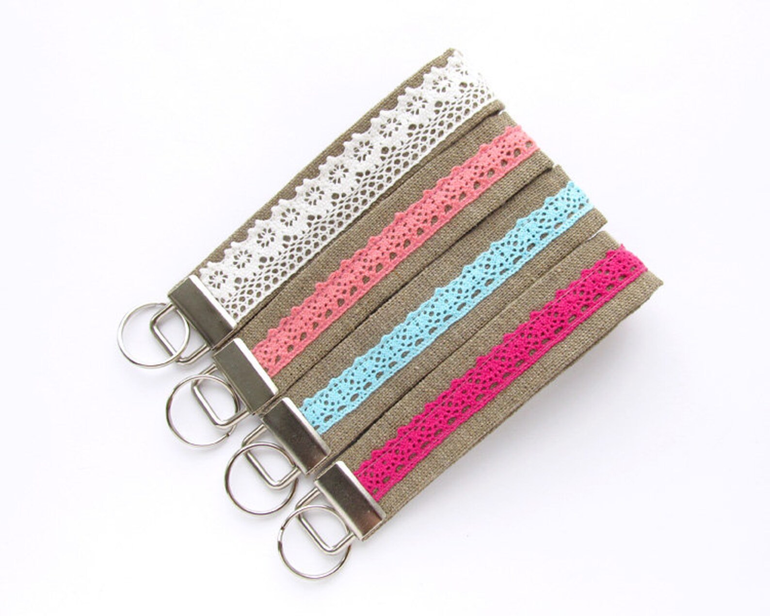 Lace Keychain Burlap Key Fob Fabric Key Chain Wristlet - Etsy