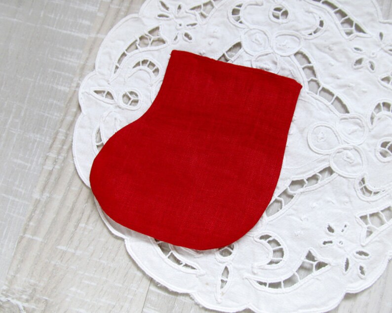 Christmas Silverware Holder, Red Christmas Stocking Table Decor, Rustic ...