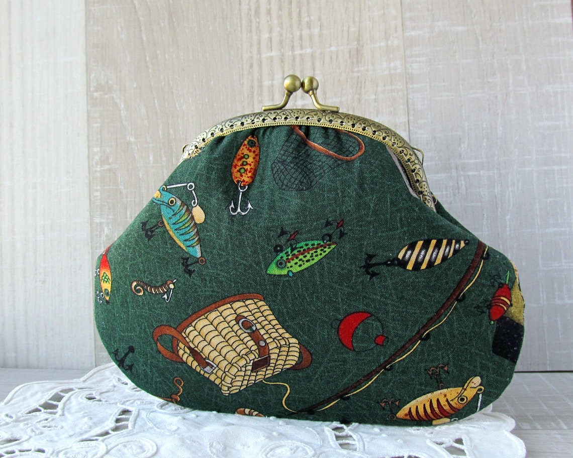 Fishing Lures Purse Green Handbag Fishing Change Pouch | Etsy