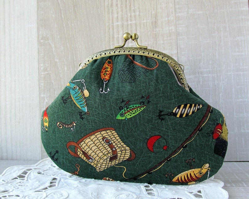 Fishing Lures Purse Green Handbag Fishing Change Pouch - Etsy