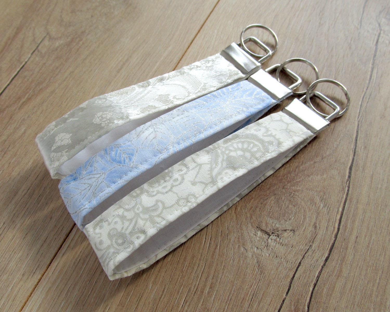 Lace Fabric Keychain, Wristlet Strap Key Fob, Bridal Gift, Shabby Chic ...
