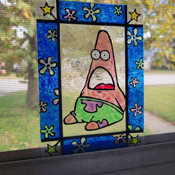 Squidward Stained Glass - Etsy Ireland