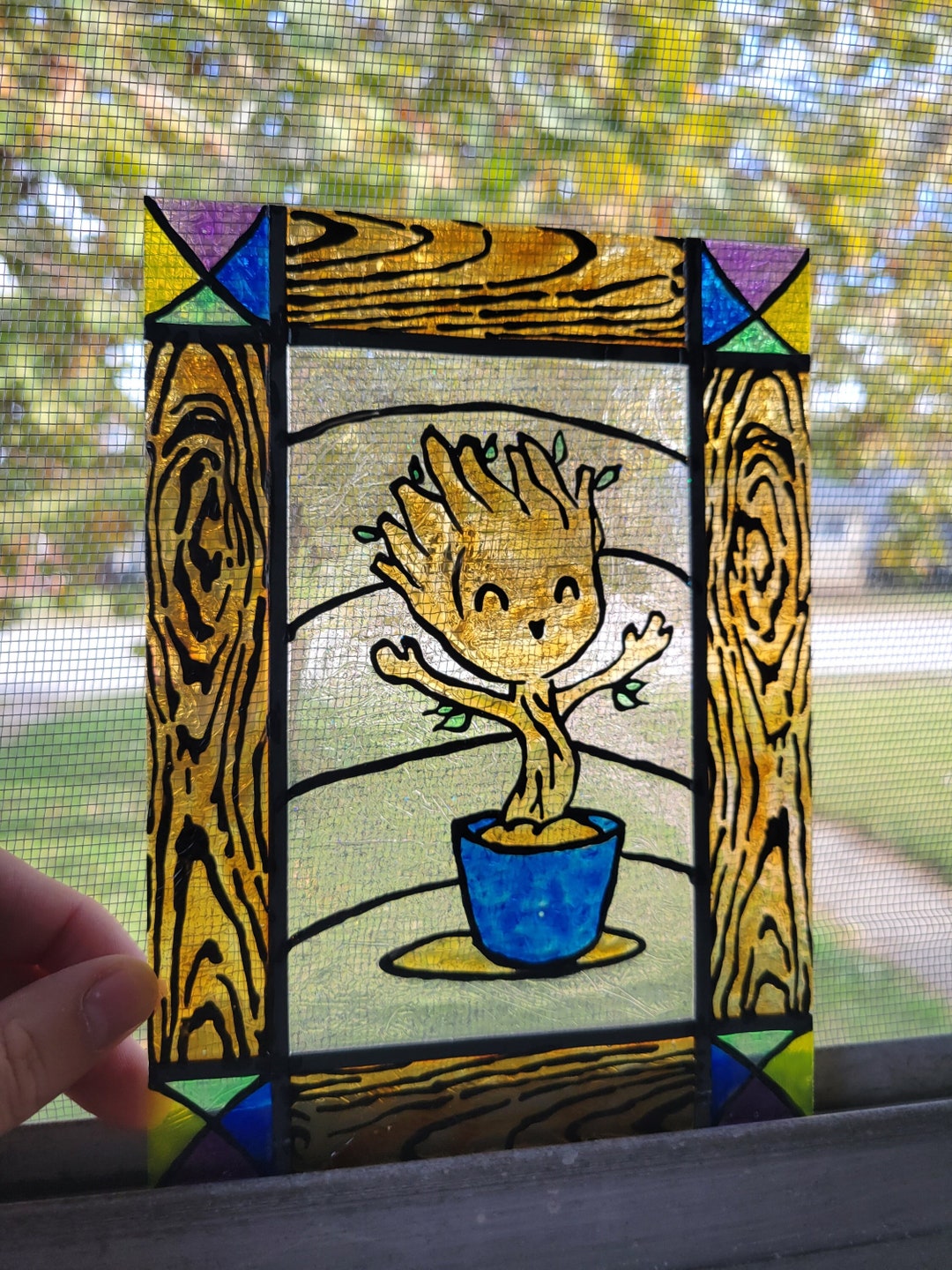Groot Stained Glass Painting - Etsy