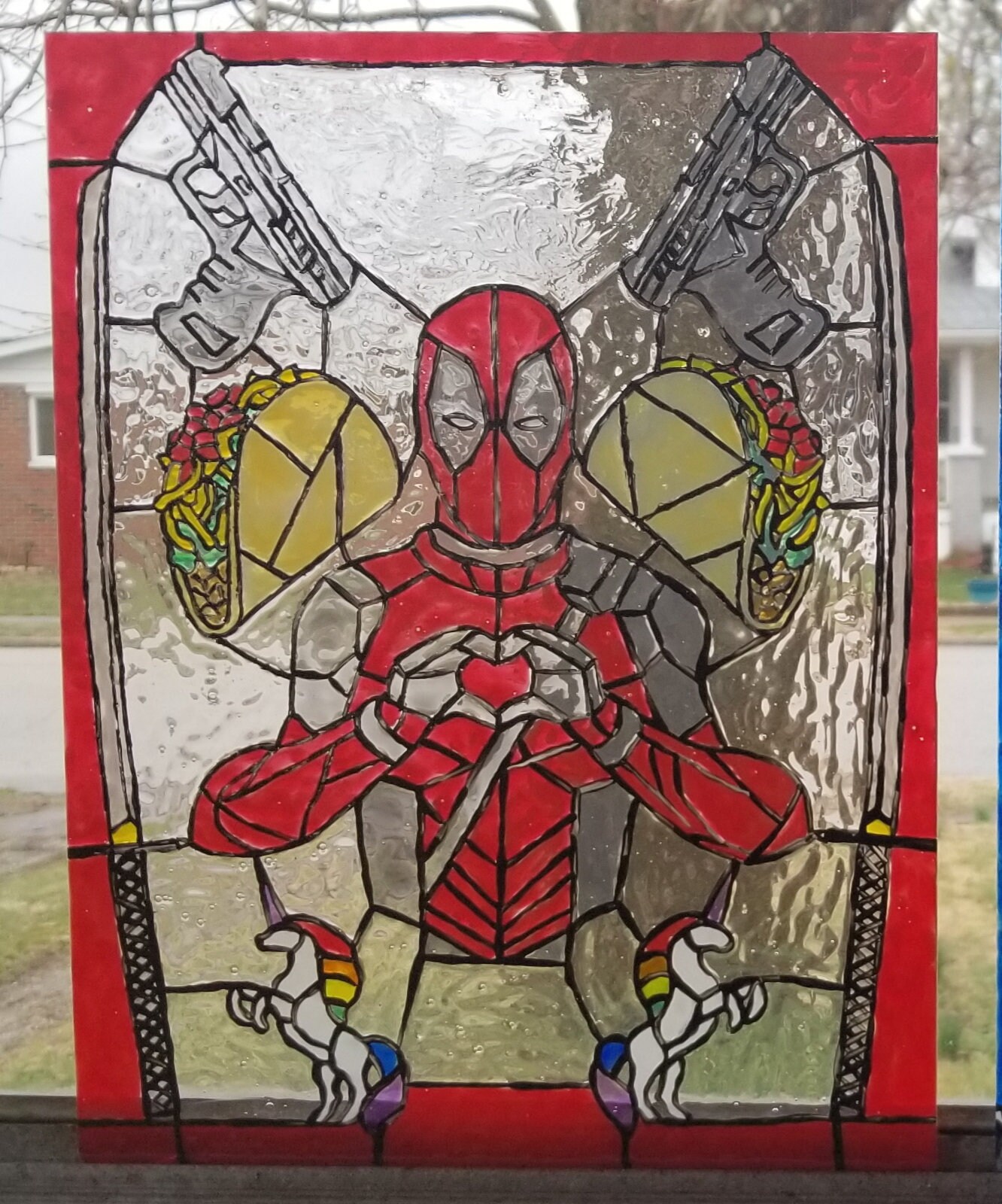 Deadpool Stained Glass Painting - Etsy
