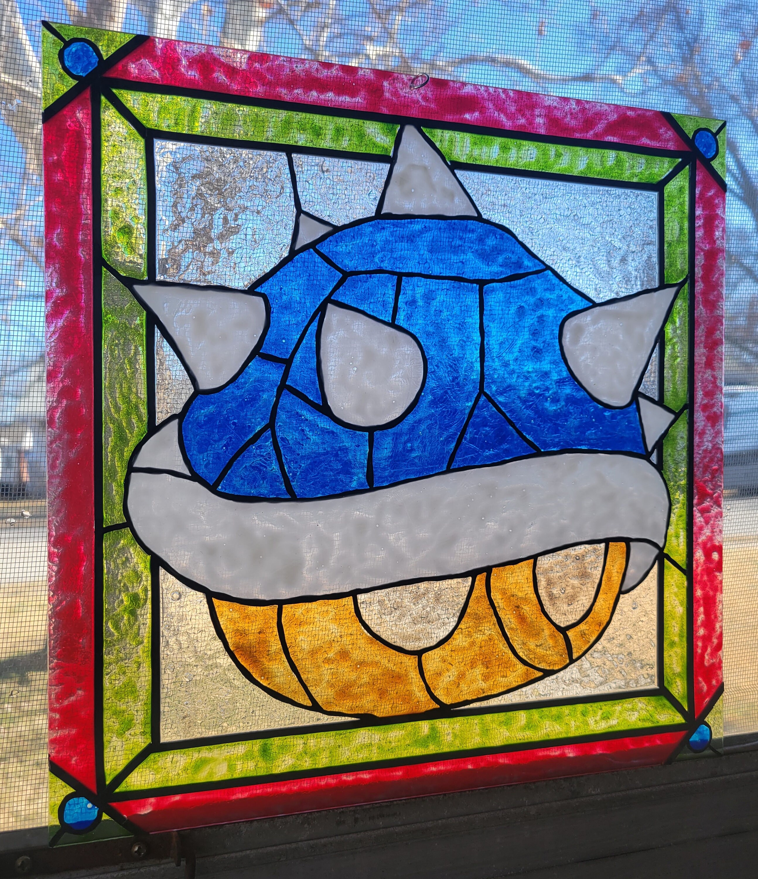 Blue Shell Stained Glass Painting - Etsy