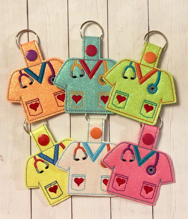 Scrub Top Keychain Glitter Glow in the Dark White - Etsy