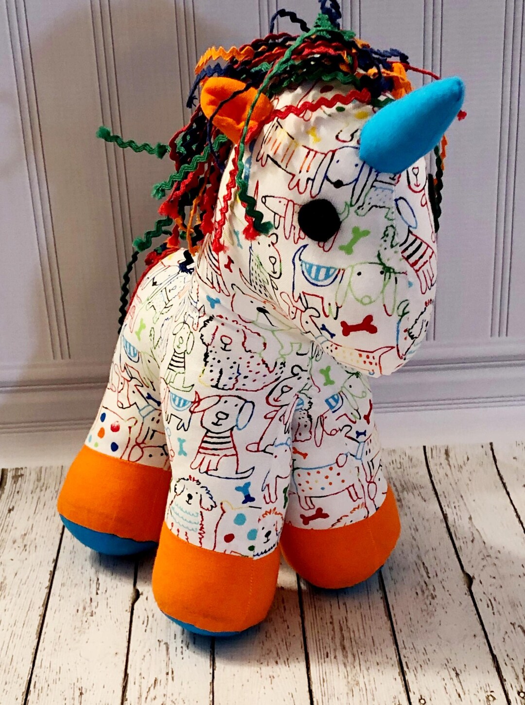 Unicorn Stuffed Animal Stuffed Unicorn Dog Outlines - Etsy