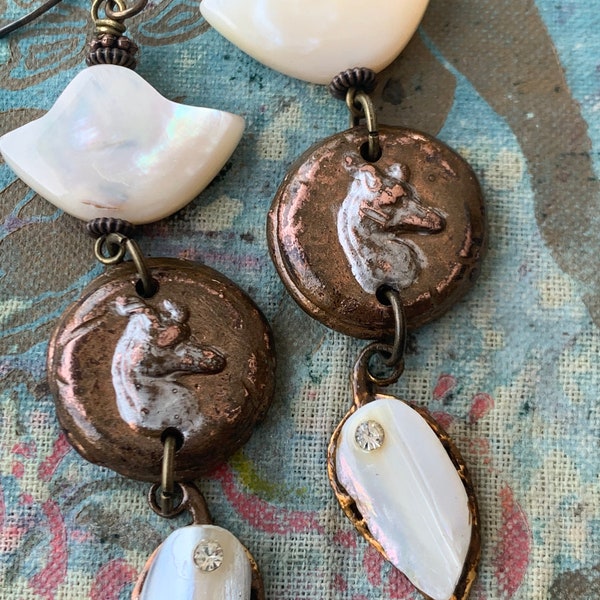 Rustic Assemblage Earrings - Etsy