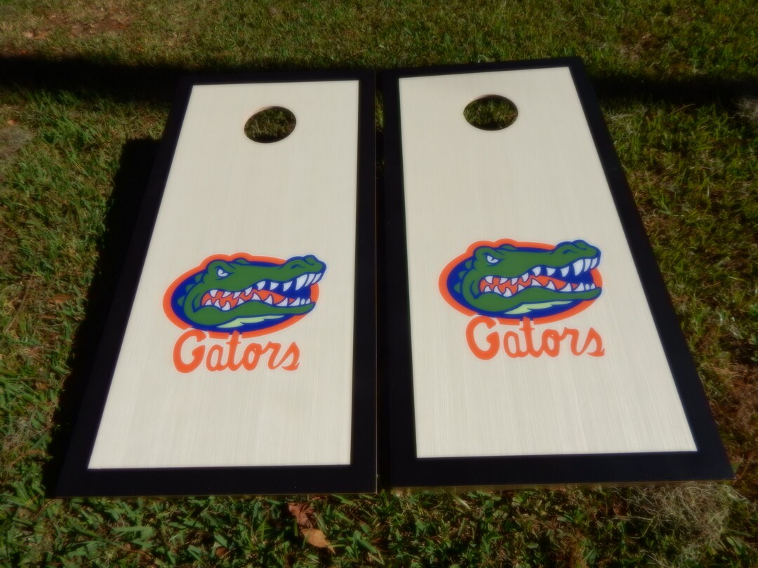 Regulation Black Border Hardcourt Florida Gators Cornhole Boards W ...