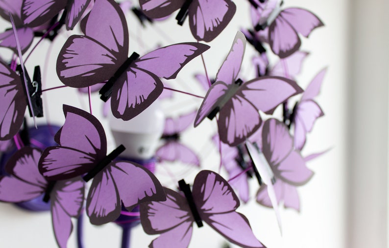 Purple Butterfly Wall Sconce: Handmade Nursery Light - Etsy