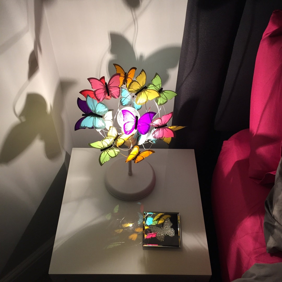Butterfly Lamp Multi Color, Butterfly Table Desk Lamp, Rainbow ...