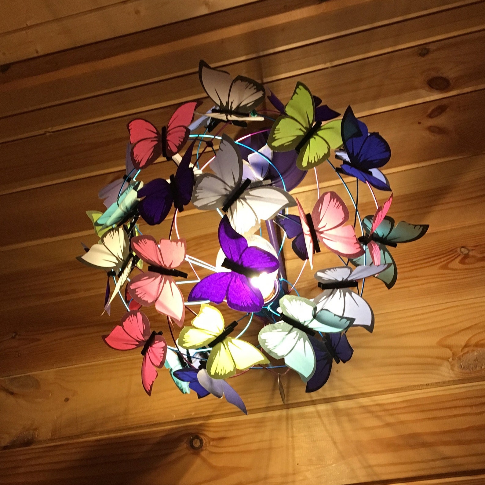 Purple Butterfly Wall Sconce: Handmade Nursery Light - Etsy
