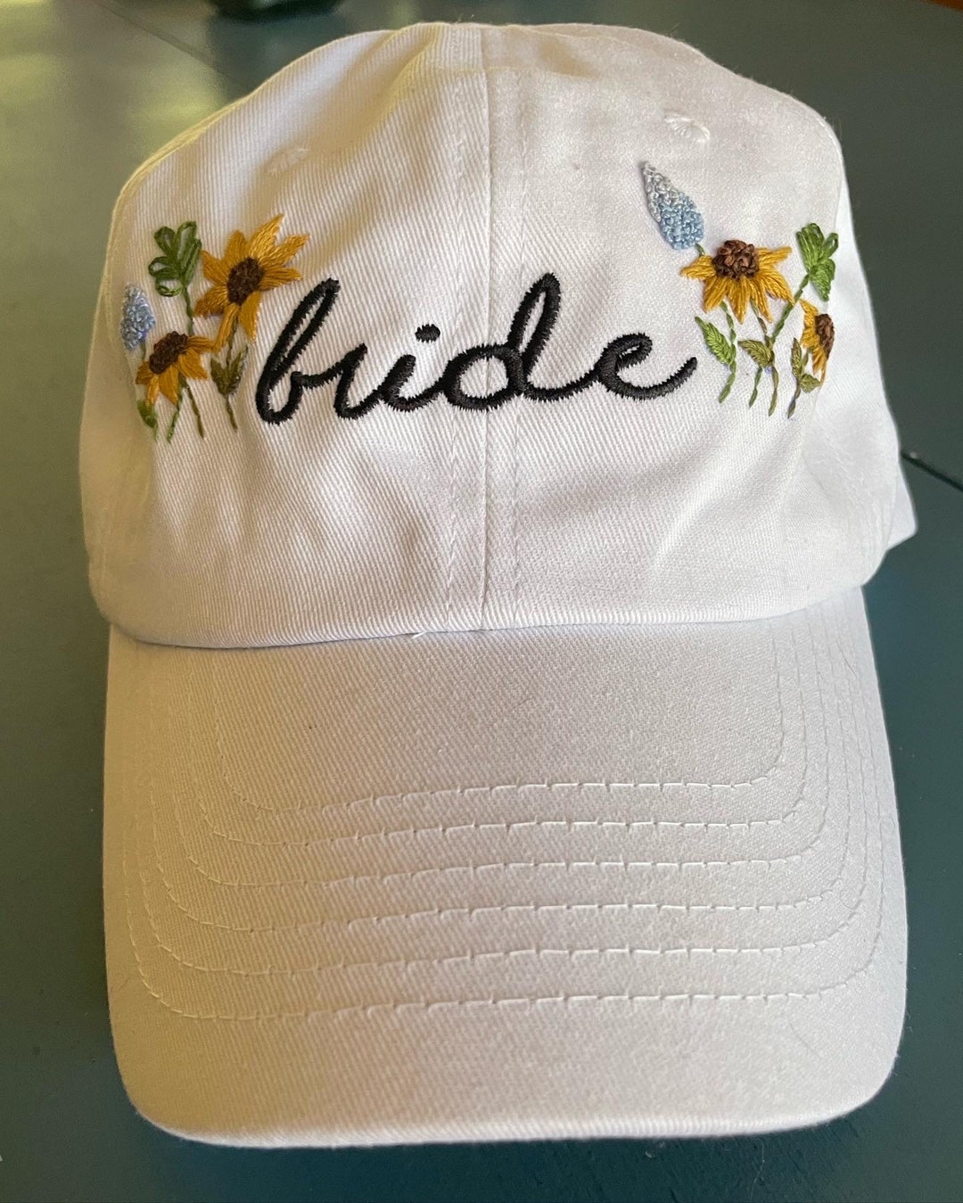 Custom Bride Baseball Cap || Custom Order, Bride, Floral, Bumblebee ...