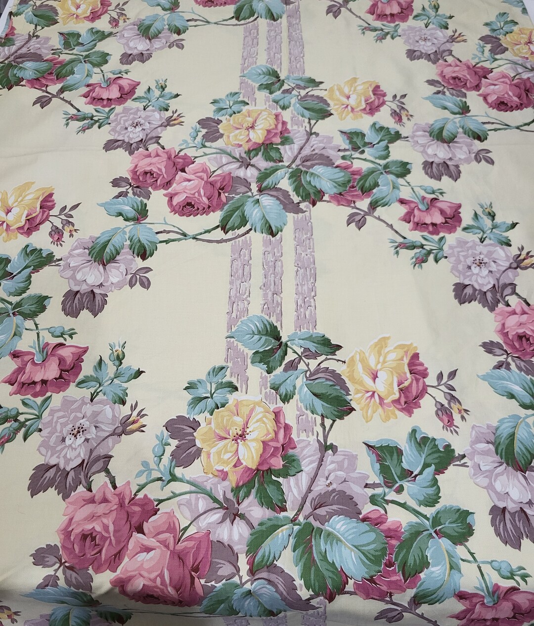 Vintage Rose Pattern Fabric - Etsy