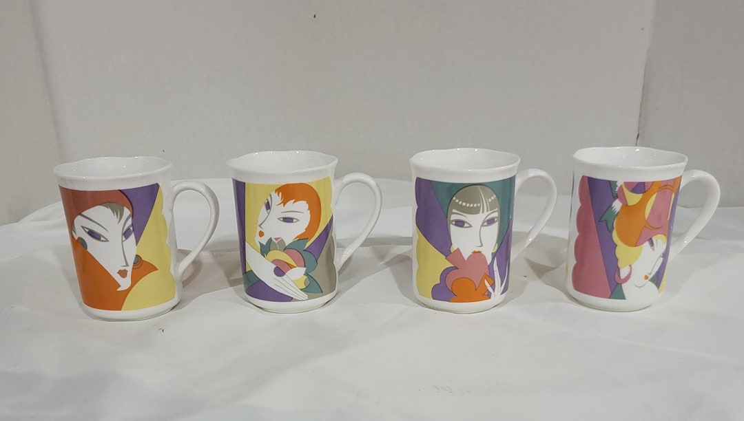 Sango "visage " Larry Laslo Collecton, 4 Cup Set - Etsy