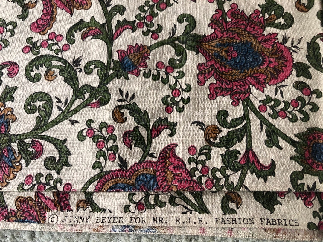 Vintage Jenny Beyers Floral Fabric for R.J.R Fashions - Etsy