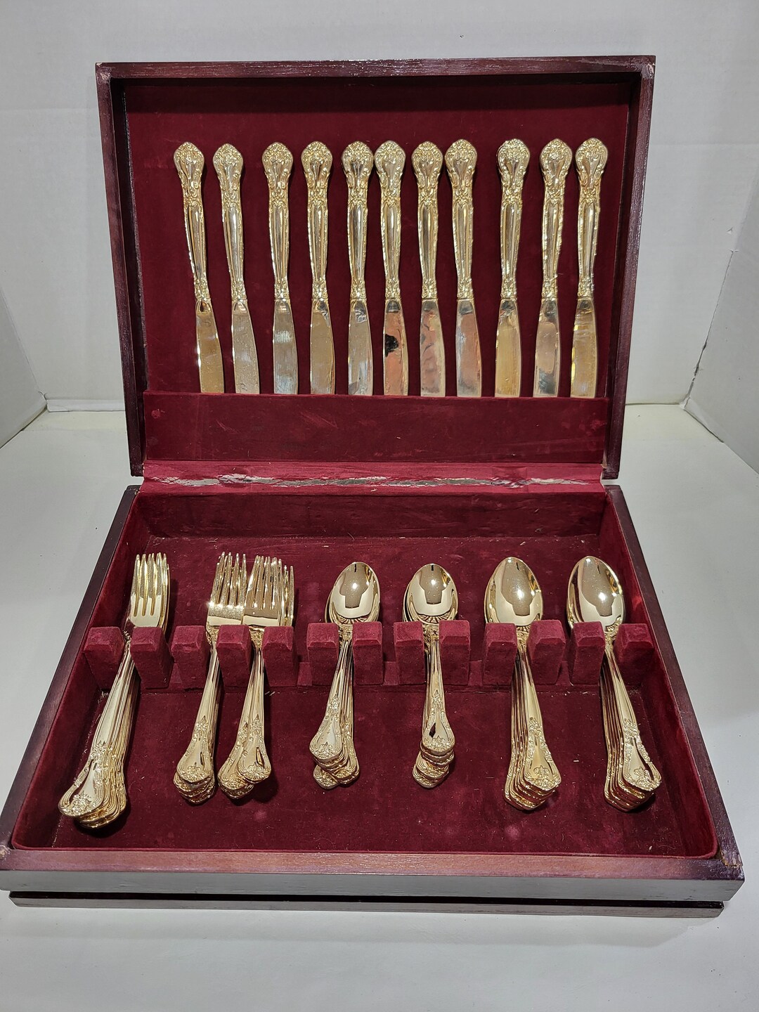 Vintage Godinger Silver Art Co., Grand Master Goldtone Silverware, 59 ...