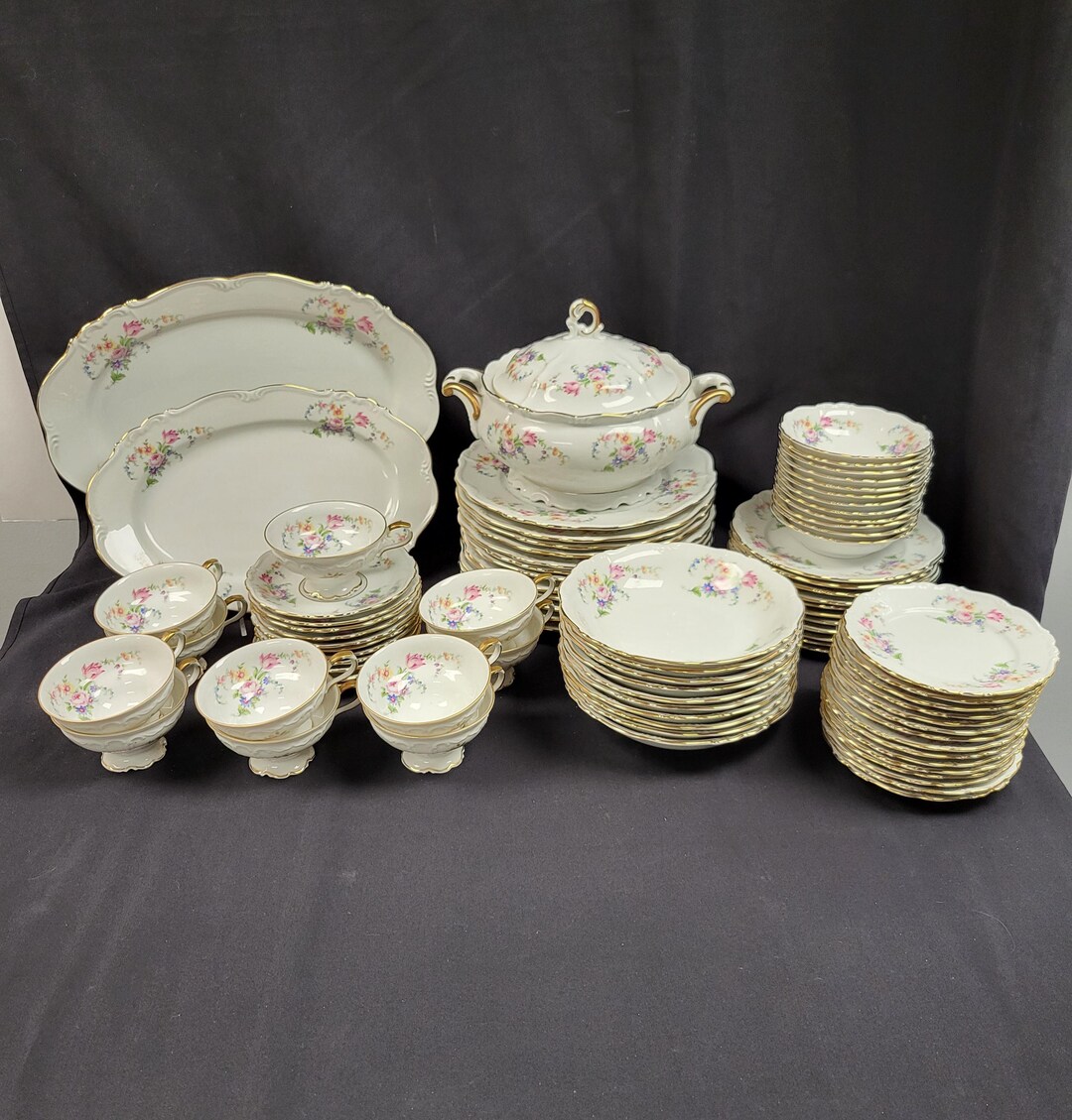Vintage Edelstein Bavaria Maria-theresia Spring Floral China, 85 Pieces ...