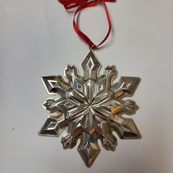 Silver Snowflake Ornament - Etsy