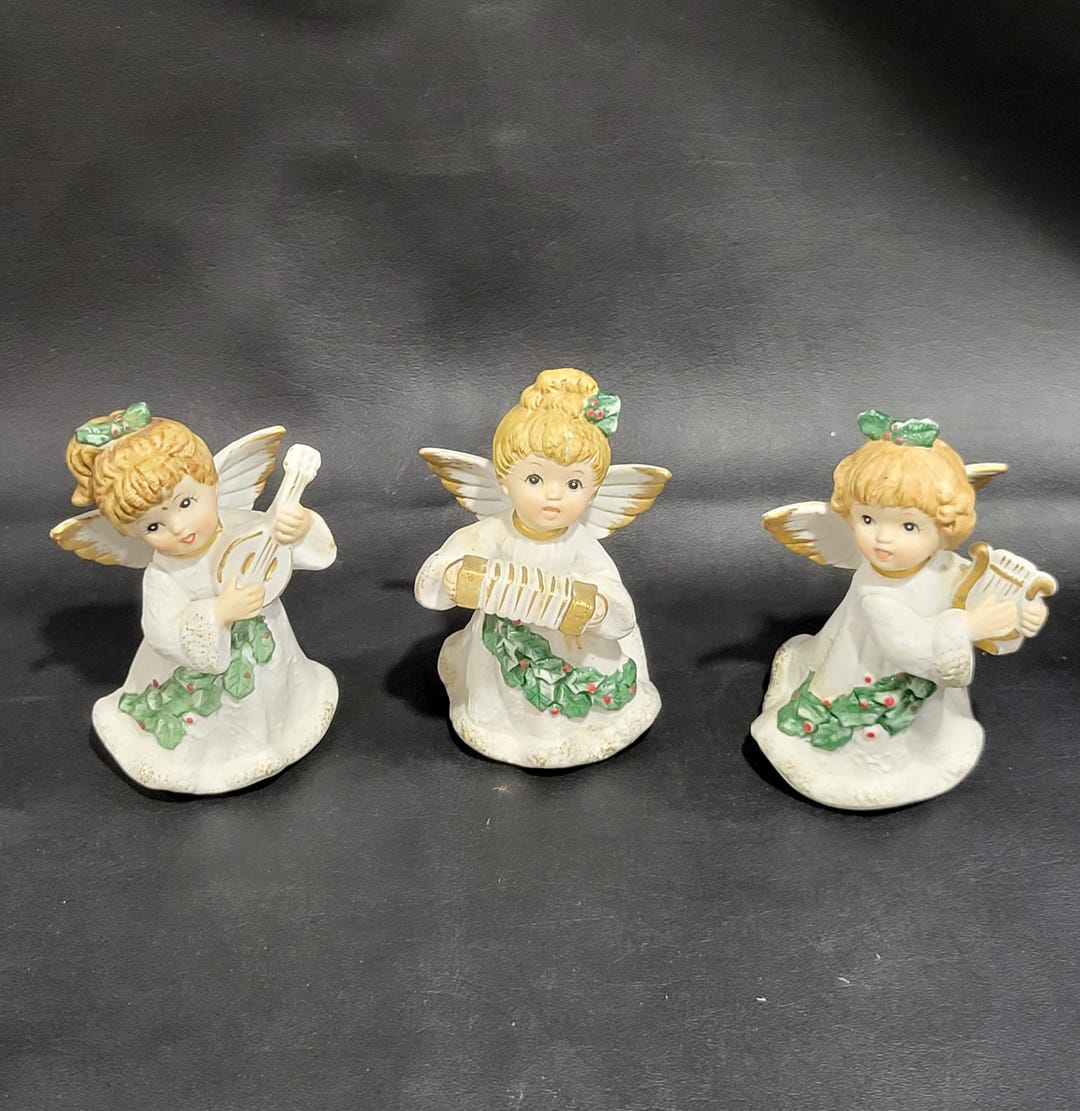 Homco Christmas Angel Figurines, Set of 3, New in Original Box - Etsy