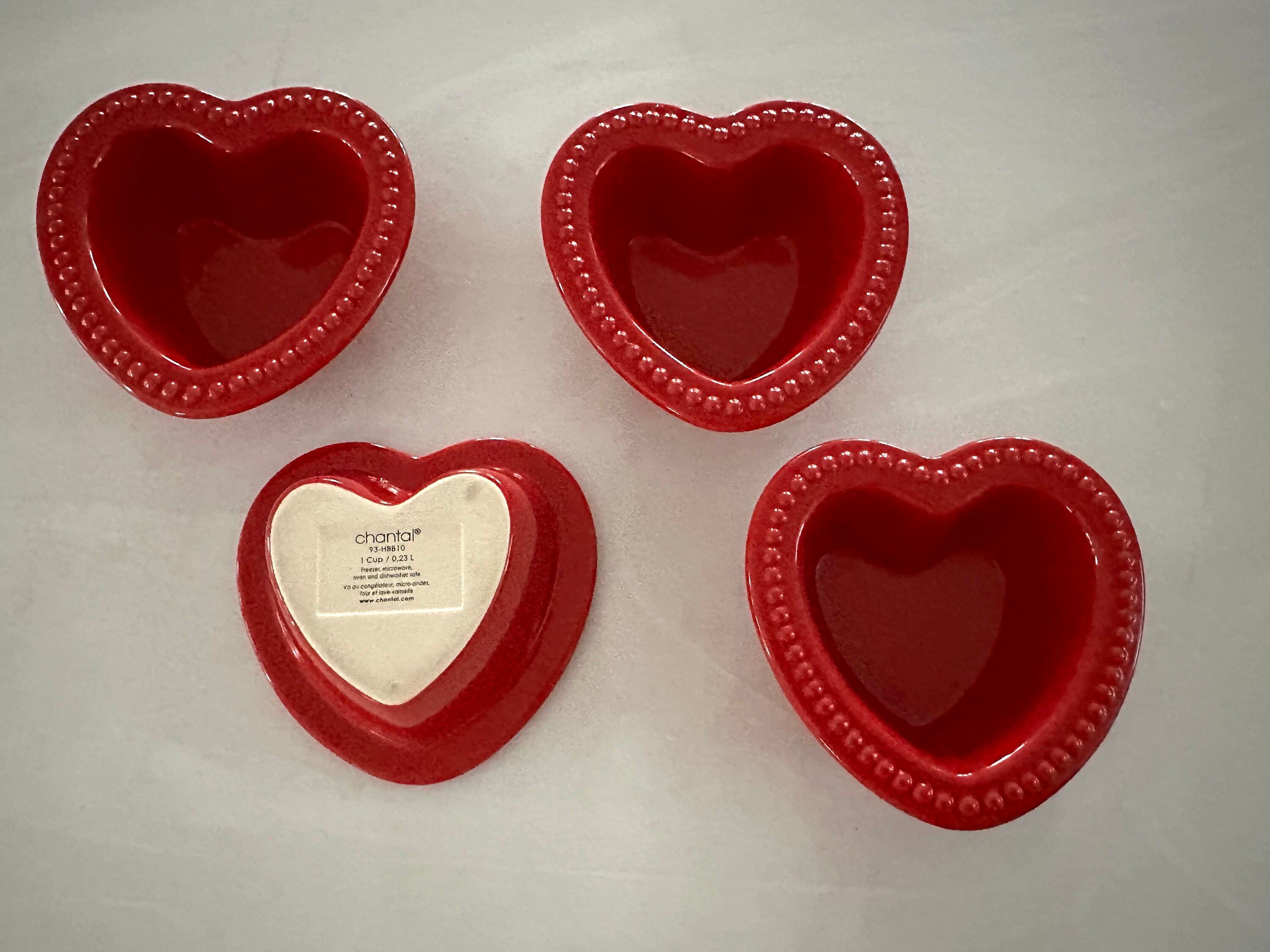 Chantal HEART 1 Cup Ramkins Set of 4 NEW - Etsy