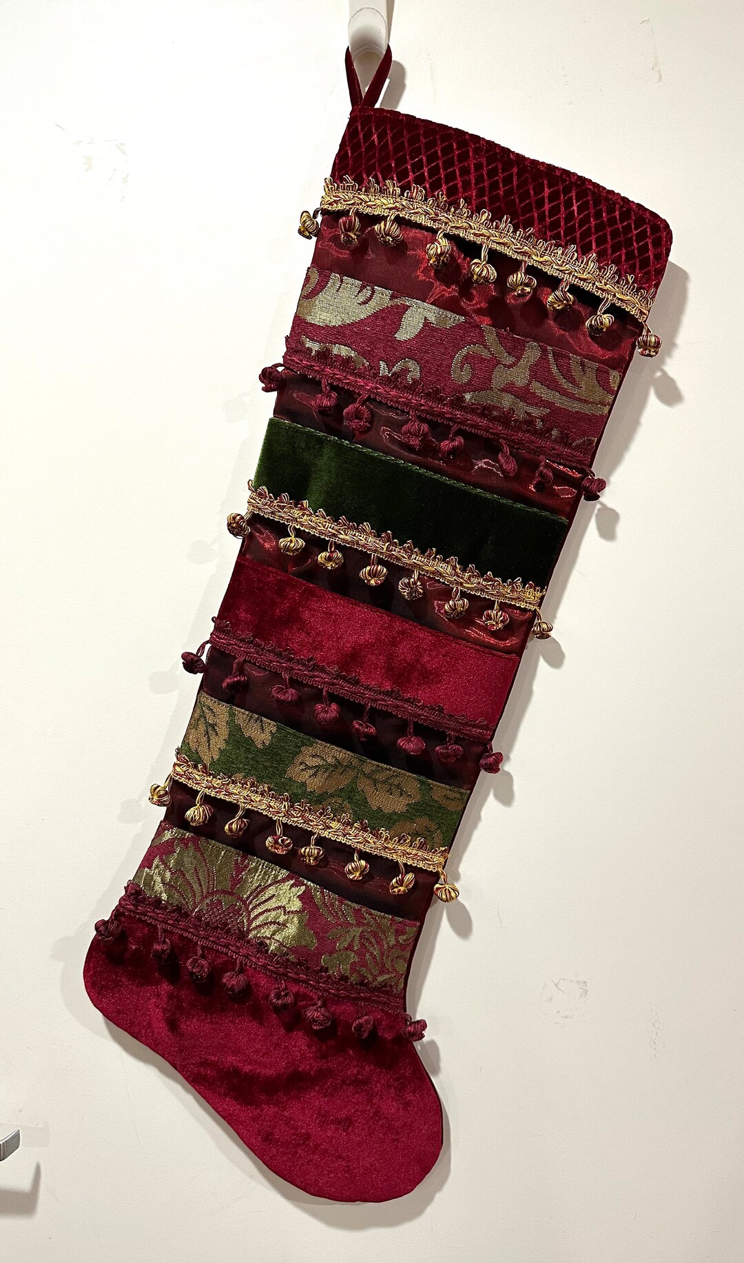 Jumbo Jewel Tone Brocade Christmas Stocking - Etsy