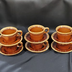 Vintage Hull Pottery Crestone Cup and Saucer, 2 Sets - Etsy