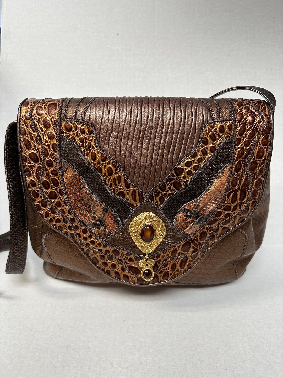 Vintage Copper Metallic Exotic Skin Purse - Etsy