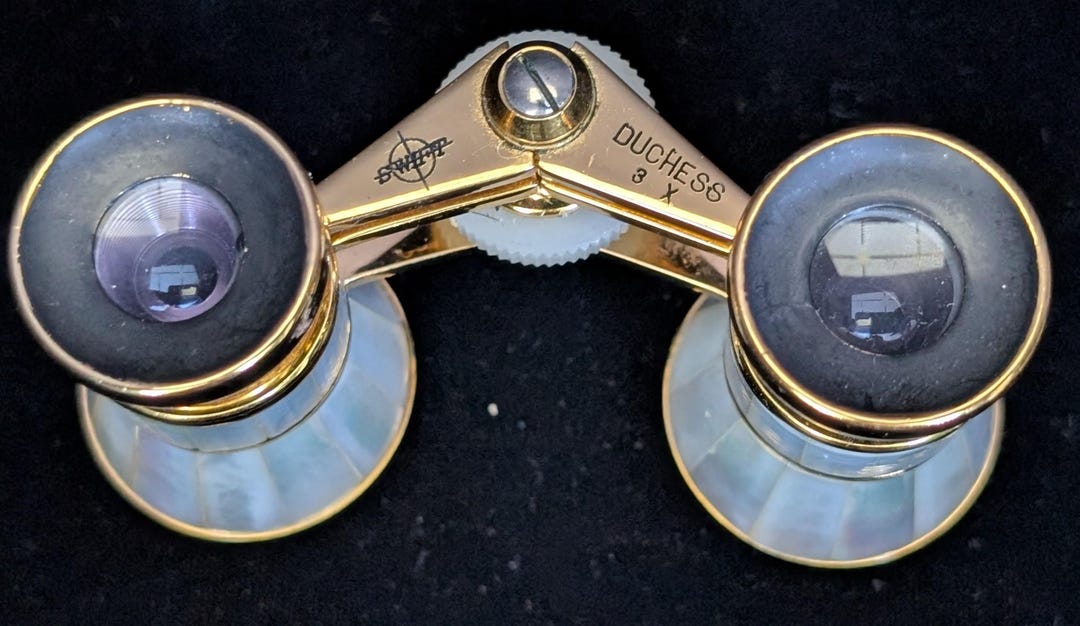 Vintage Swift Duchess 3X Opal & Gold Color Binoculars -made in Japan ...