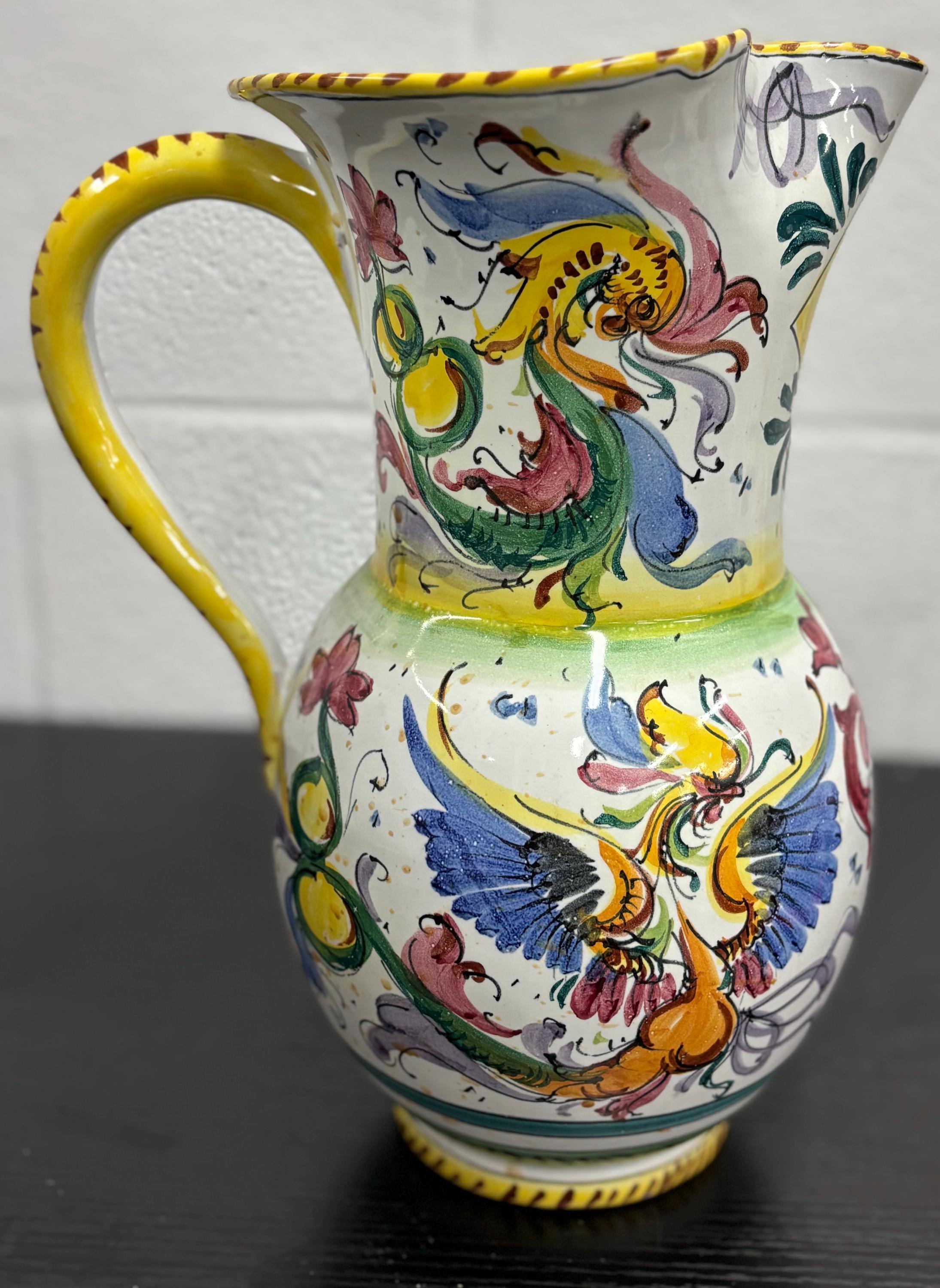 Pitcher Decorated in Beautiful Raffaellesco Deruta Artistic Cermamic ...