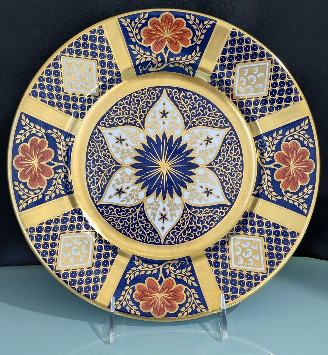 Caverswall Romany Bone China Plate- Imari Pattern (24ct.gold)- England ...