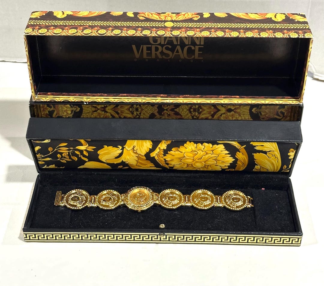 Authentic GUANNI VERSACE Signature Medusa Gold Plated Coin Watch - Etsy