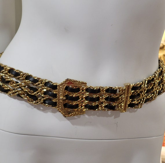 Vintage Accessocraft NYC Chanel Style Chain Link Belt - Gem