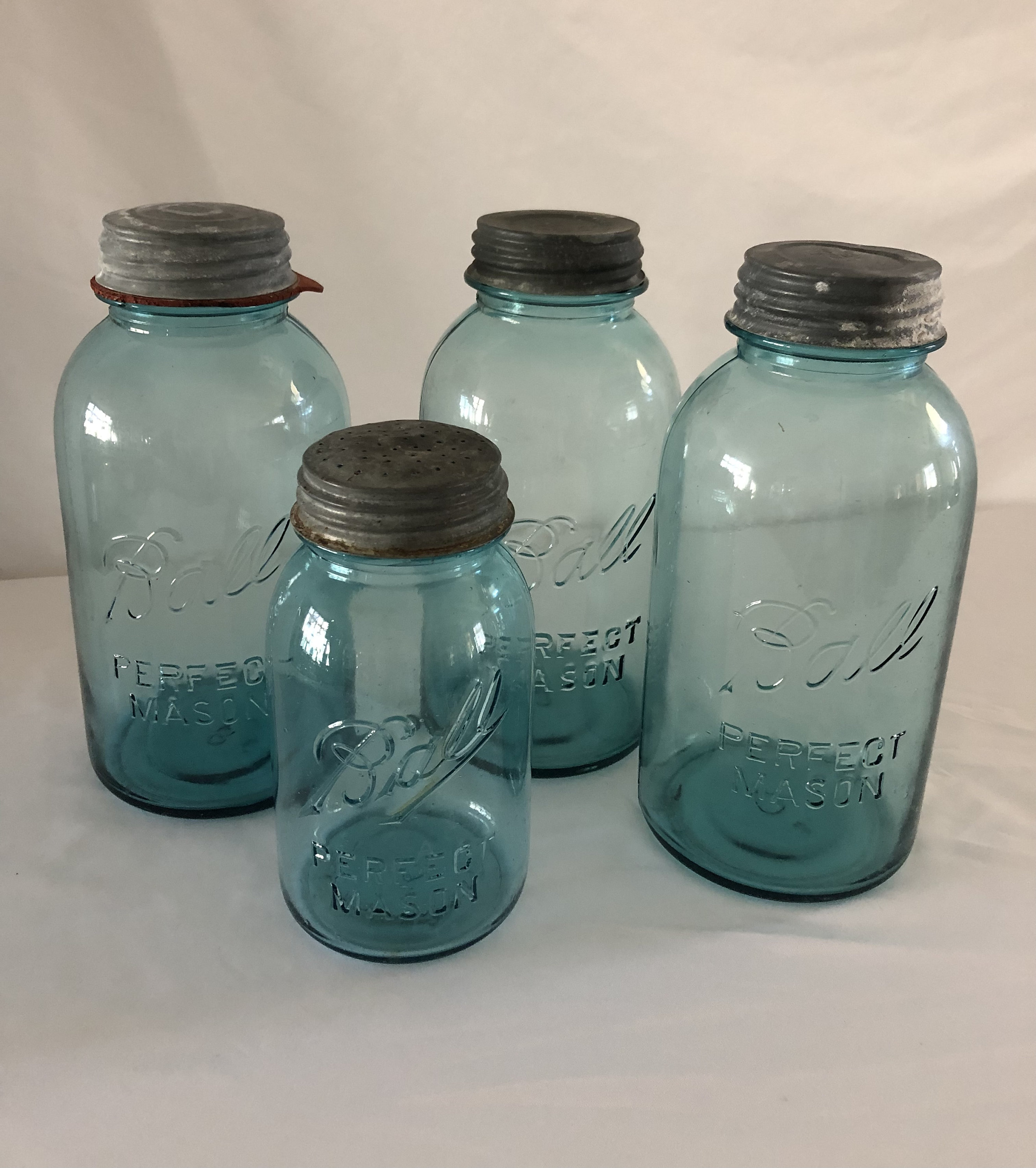 Vintage Ball Perfect Mason Aqua Jars & Liddell -4 - Etsy