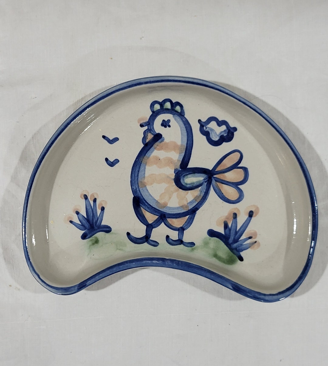 M A Hadley Hen Crescent Dish, New - Etsy