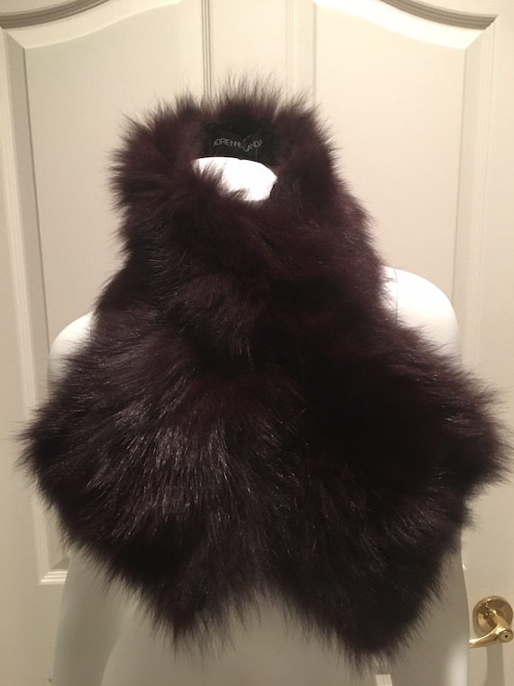 Adrienne Landau Plum Fox Fur Scarf - Gem