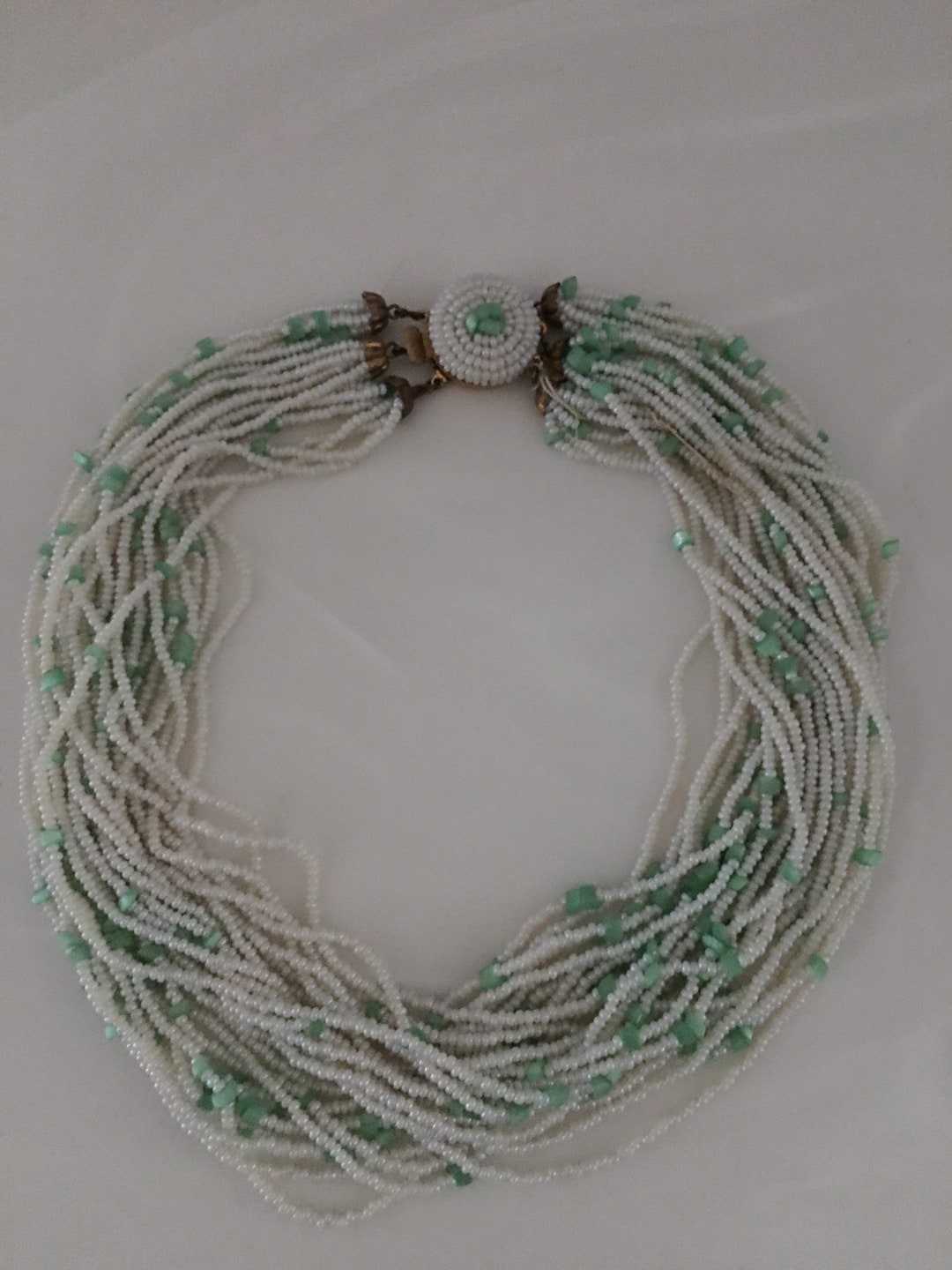 Vintage Italian Micro Bead Multi Strand Necklace - Etsy